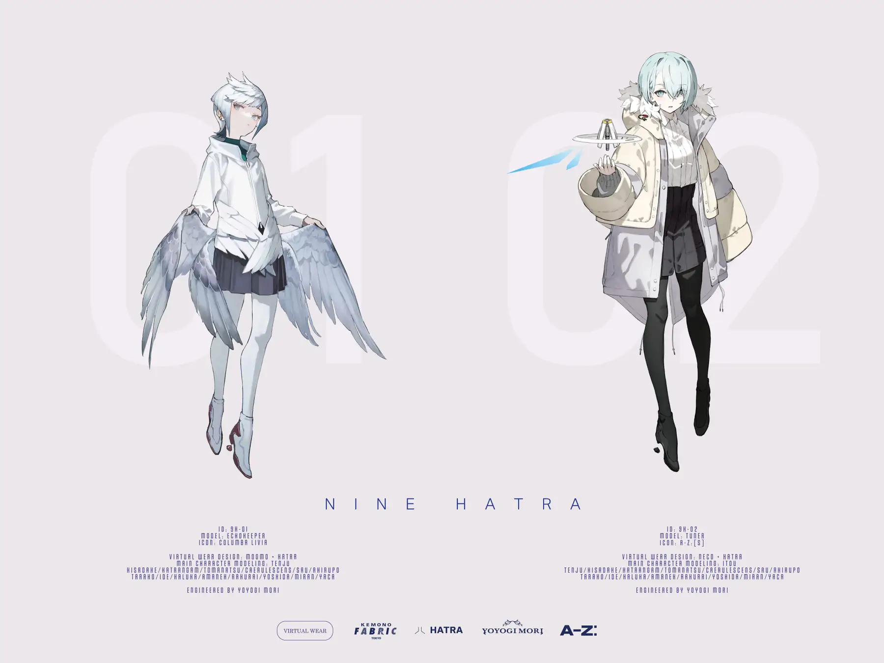 HATRA × YOYOGI MORI 、VRChat対応服飾モデルのプロダクト群「NINE HATRA」を発表 | バーチャルライフマガジン