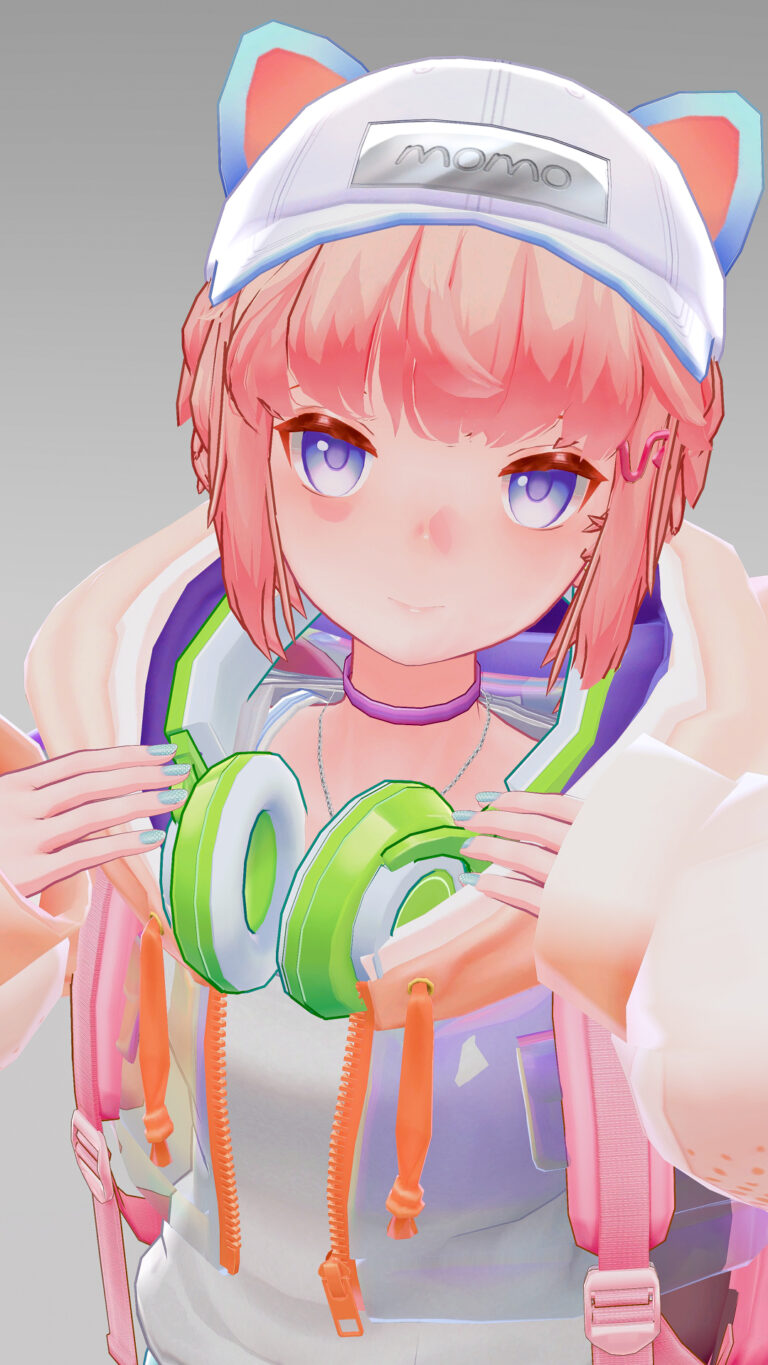 【VRChat対応アバターレビュー】触れるスマホやオリジナルソングまで搭載!! VRライフがもっともっと楽しくなる『MOMO』ちゃんをご紹介 | バーチャルライフマガジン