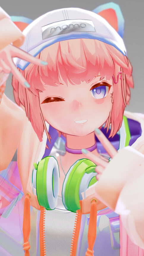 【VRChat対応アバターレビュー】触れるスマホやオリジナルソングまで搭載!! VRライフがもっともっと楽しくなる『MOMO』ちゃんをご紹介 | バーチャルライフマガジン