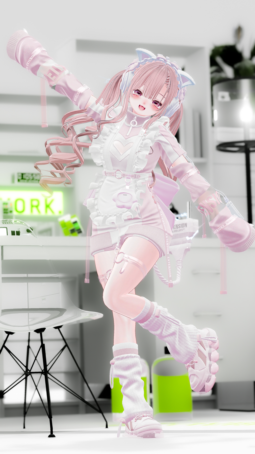 【VRChat対応衣装レビュー】貴方の心にビリビリ キュン!!『TRACK MAID ; TECH OVER RIDE』でキュートな未来の猫 ...