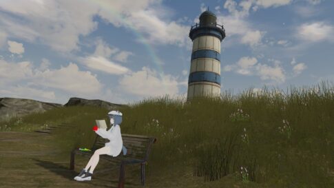 読書の秋。光降り注ぐ孤島の洞窟で、青空文庫の名作を読もう。『Fallen Books』【VRChatワールド紹介】 | バーチャルライフマガジン