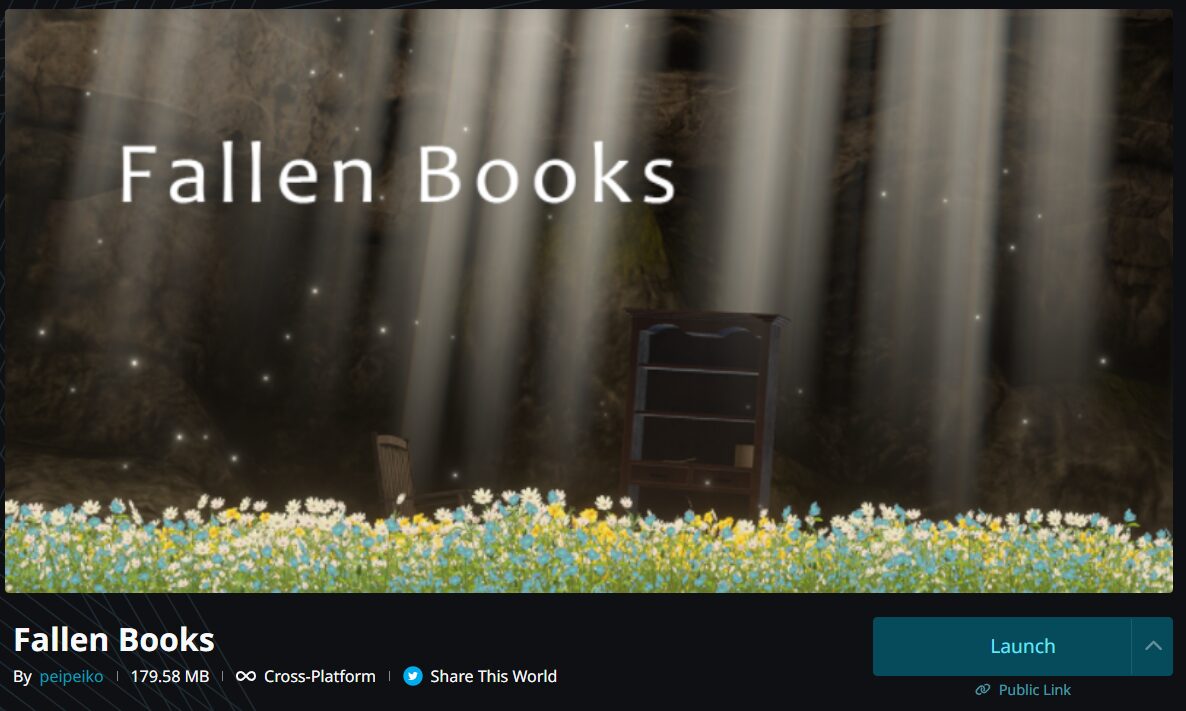 読書の秋。光降り注ぐ孤島の洞窟で、青空文庫の名作を読もう。『Fallen Books』【VRChatワールド紹介】 | バーチャルライフマガジン