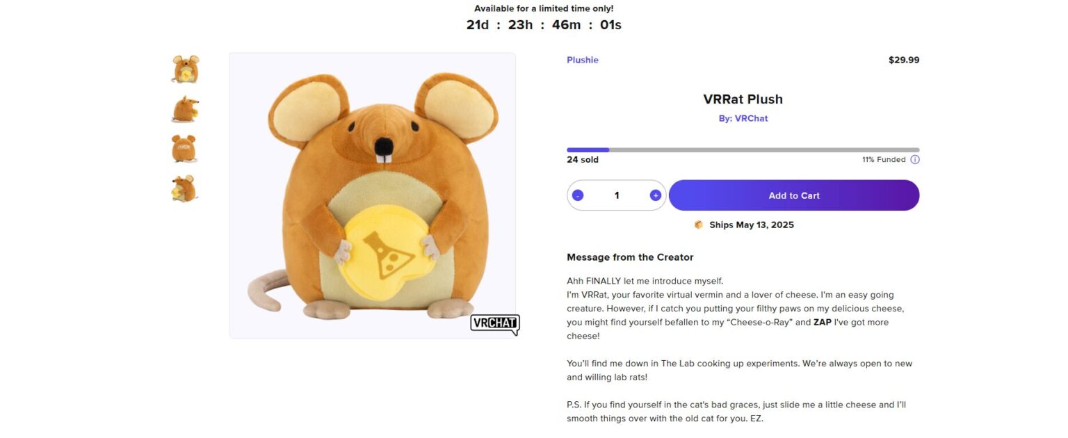 【第四弾】VRChatのねずみのキャラクター「VRRat」のグッズが登場？ | バーチャルライフマガジン